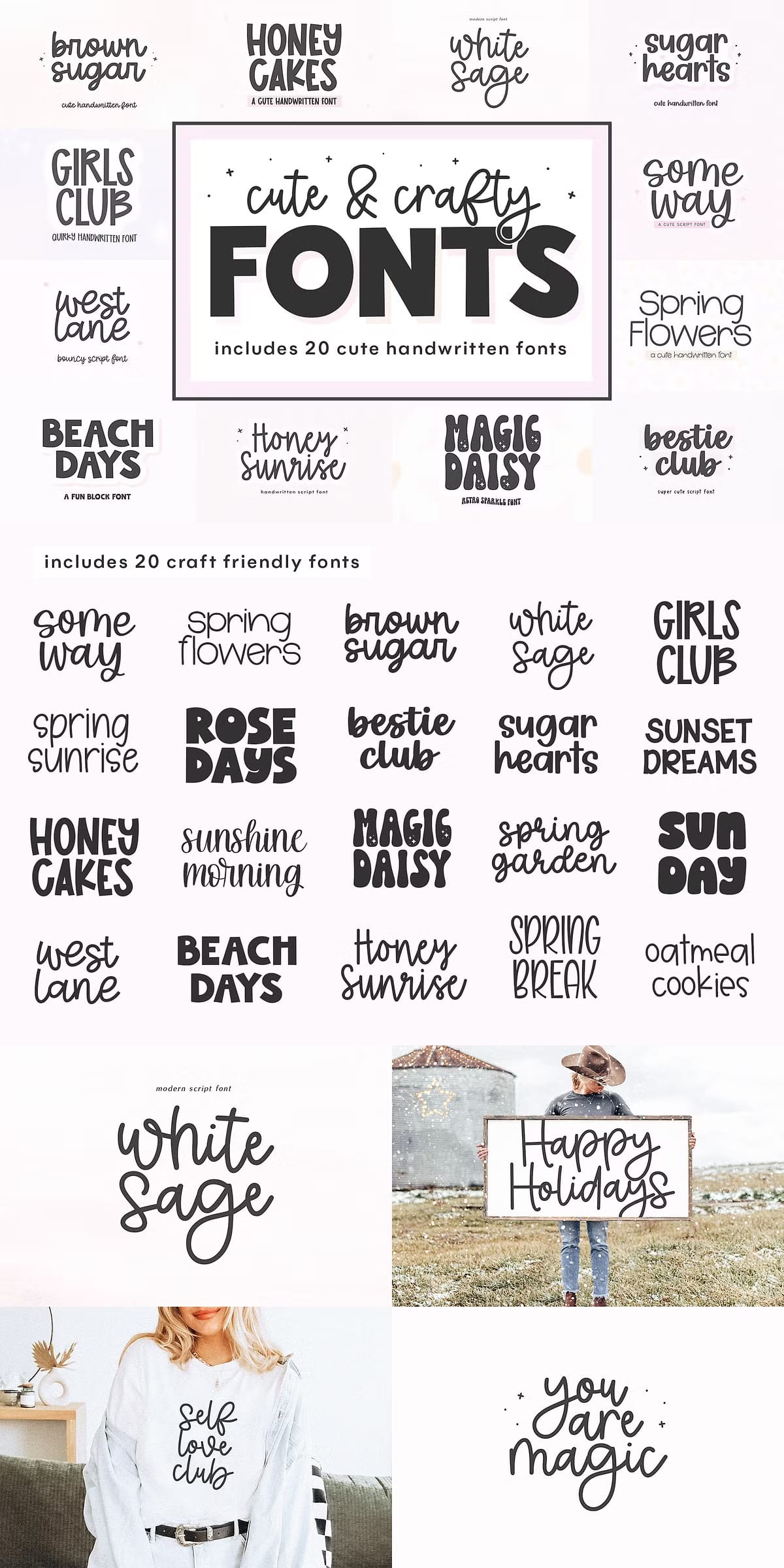 Cute Font Bundle | 20 Fonts - Typesite