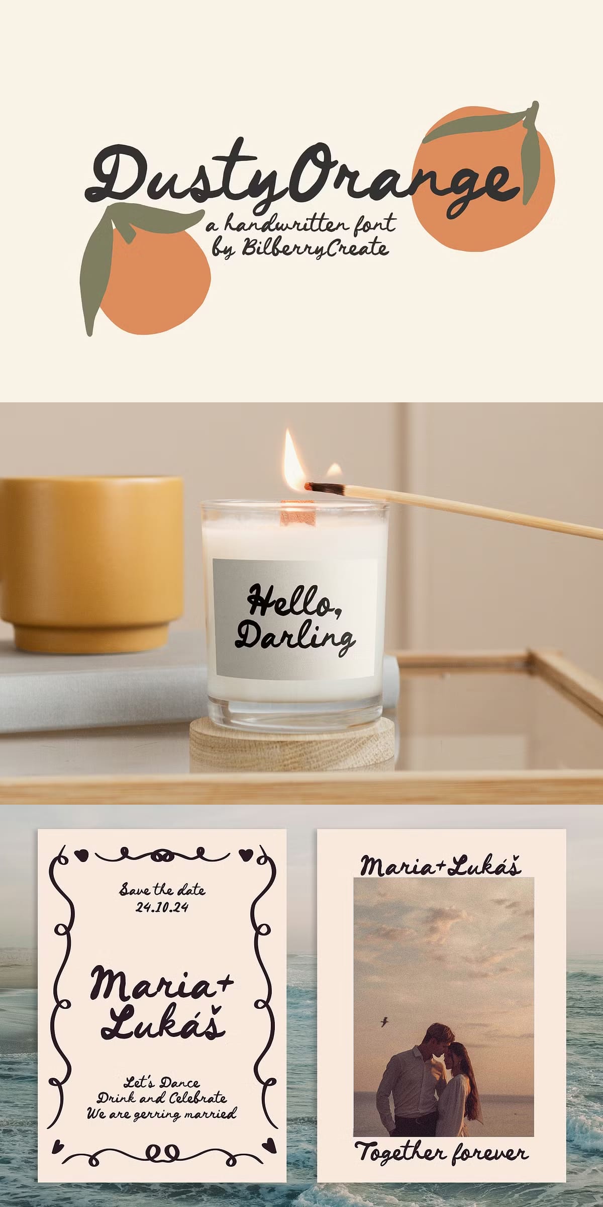 Dusty Orange handwritten font - Typesite