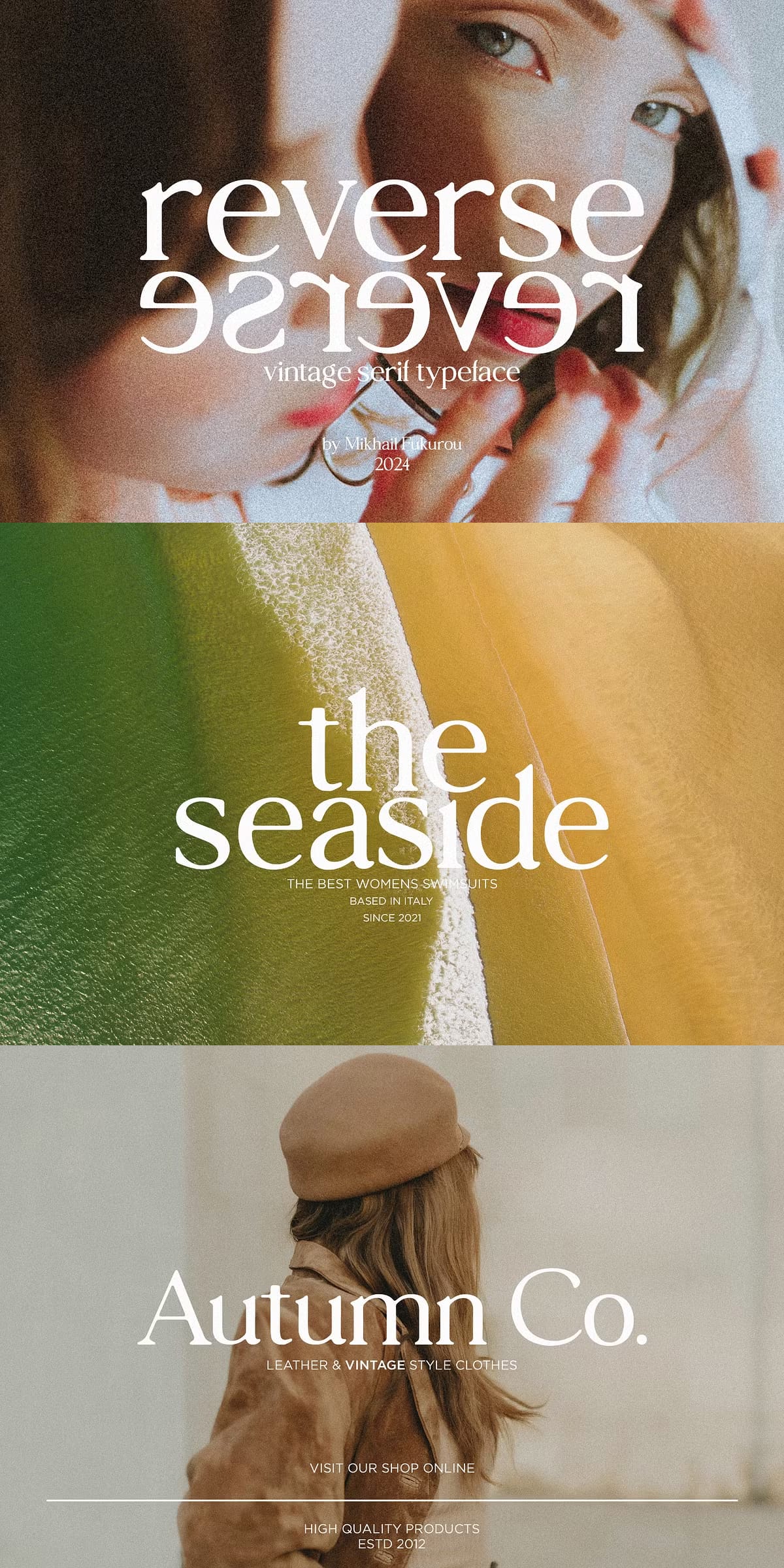 reverse - vintage serif typeface - Typesite