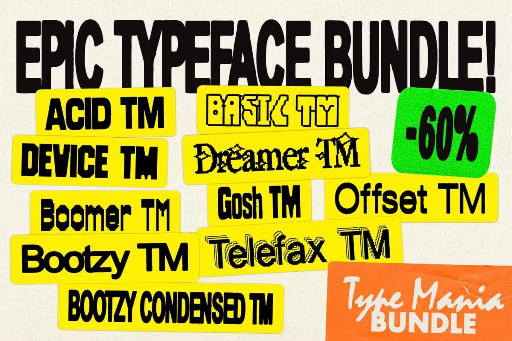 10-in-1 Type Mania Font Bundle! - Typesite