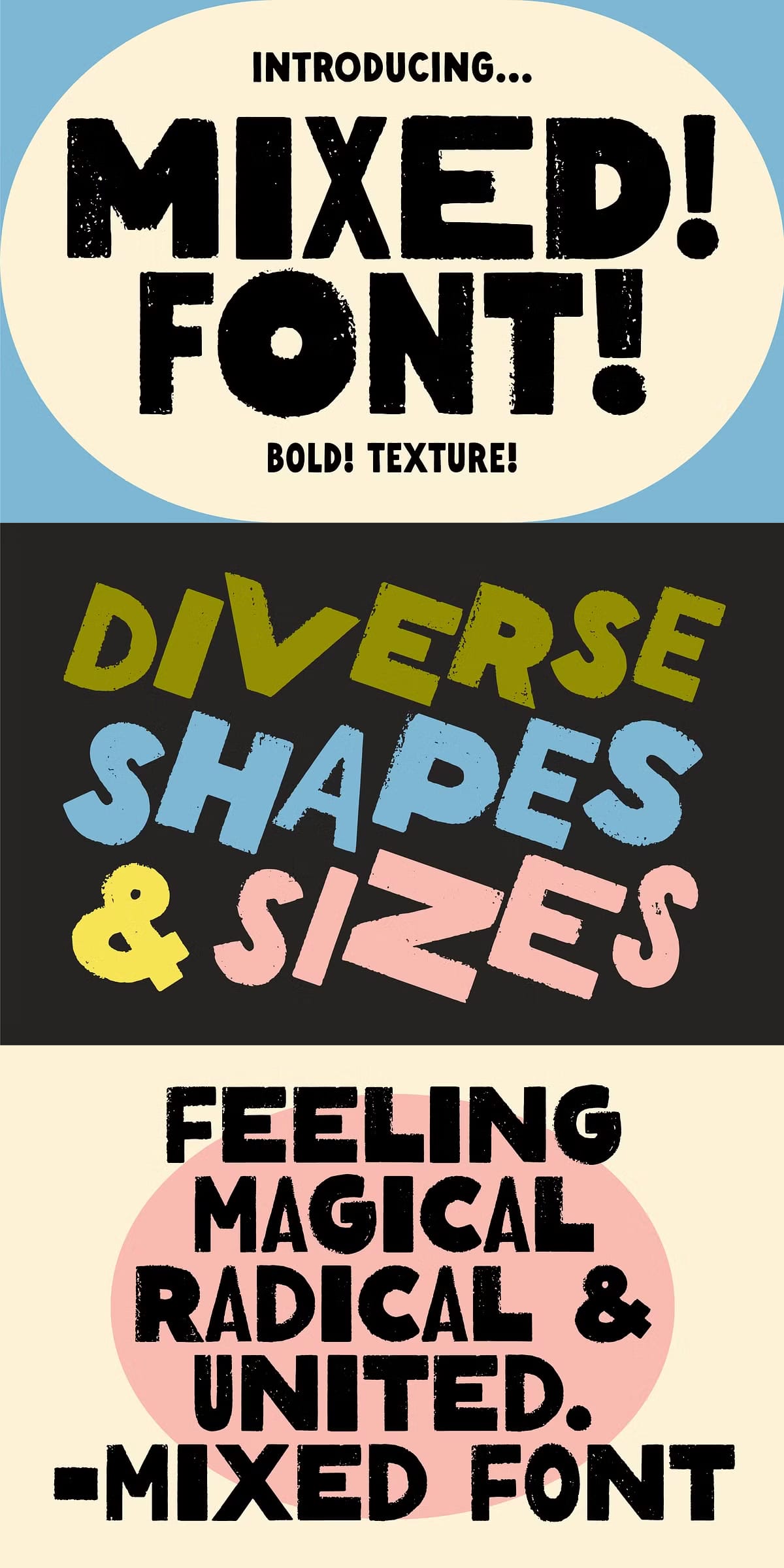 Mixed Font! Handmade! Bold! Texture! - Typesite