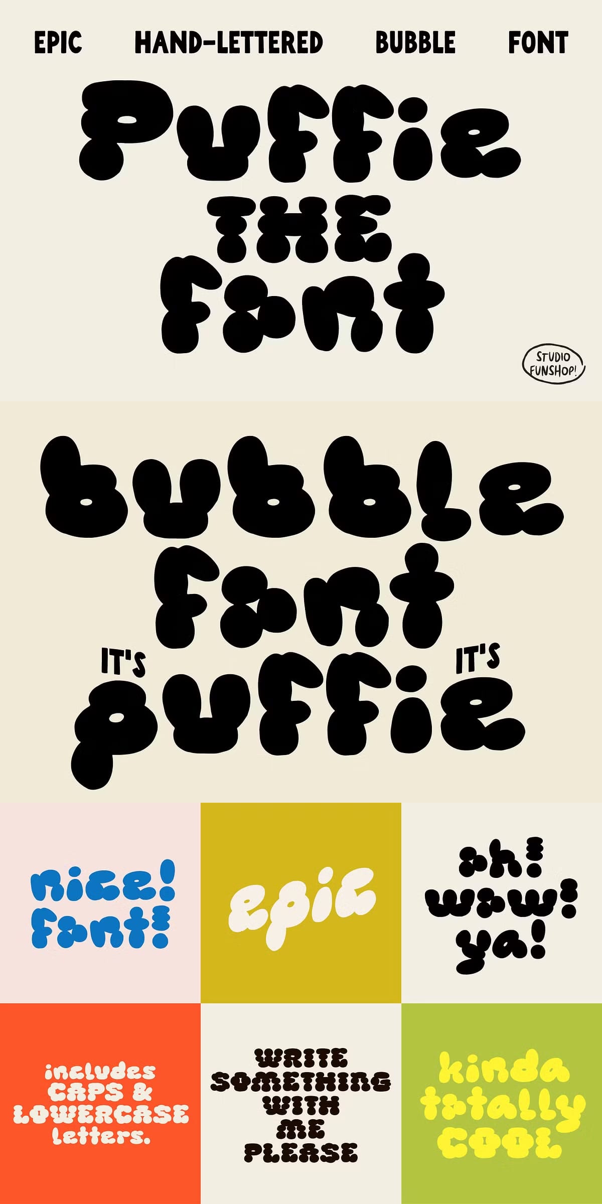 Puffie - Unique Bubble Font - Typesite