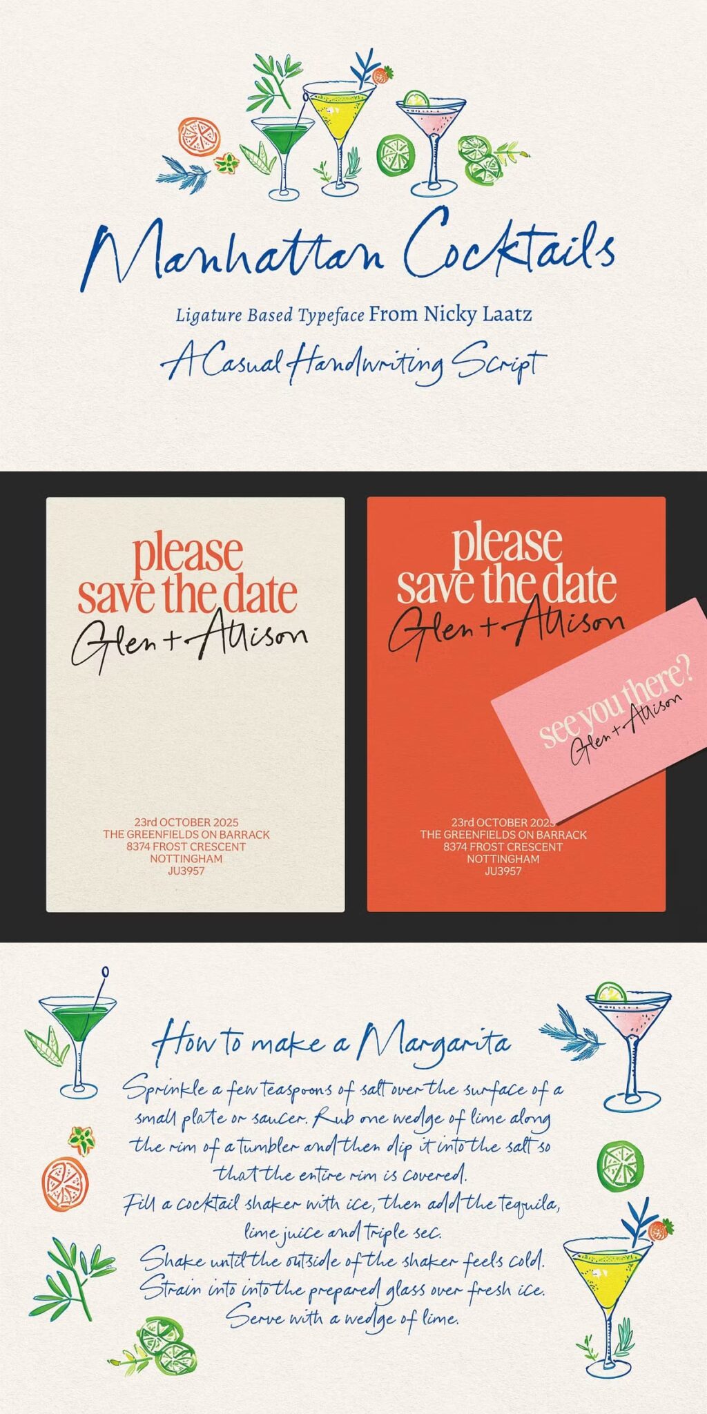 Manhattan Cocktails Handwritten Font - Typesite