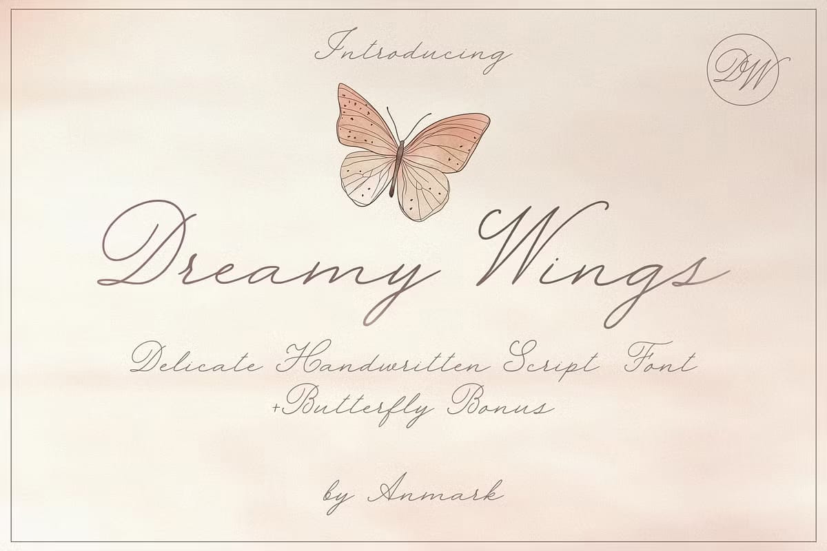 Dreamy Wings. Vintage Wedding Font - Typesite