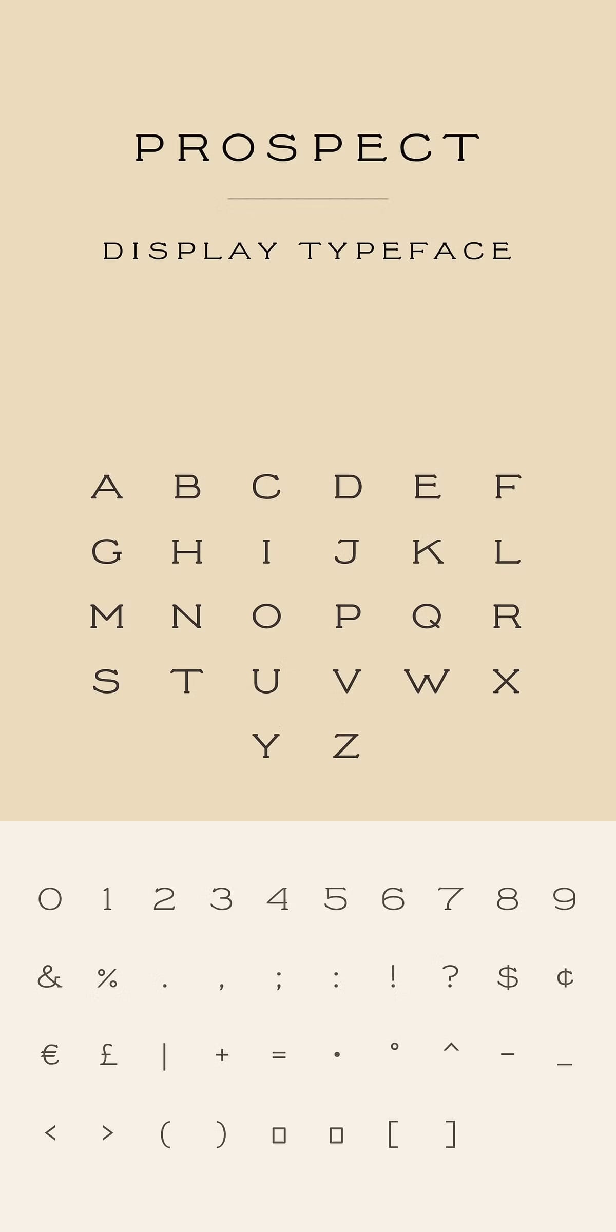Prospect, Display font - Typesite